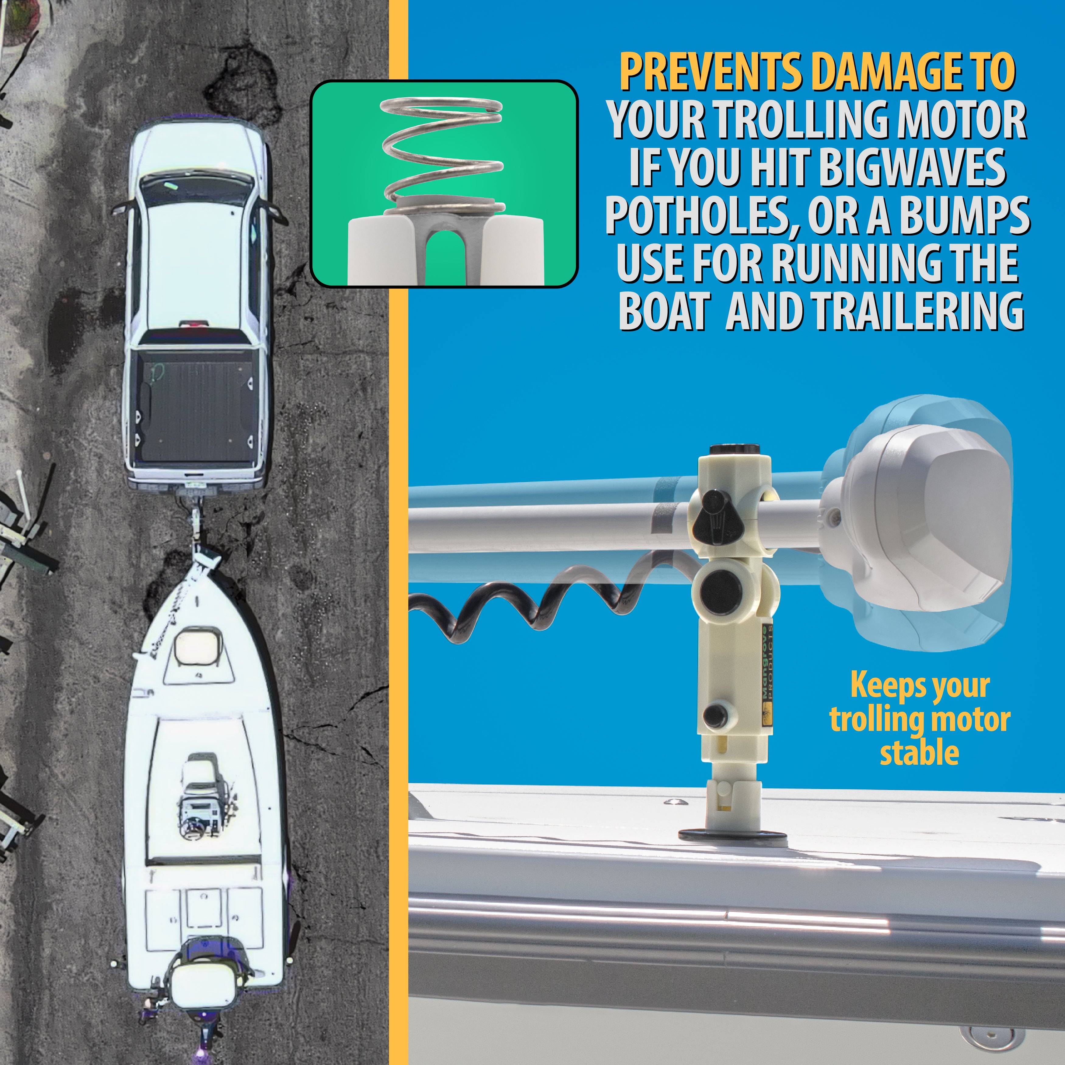 Trolling Motor Stabilizer: Adjustable with Universal Fitment (GLOW IN ...