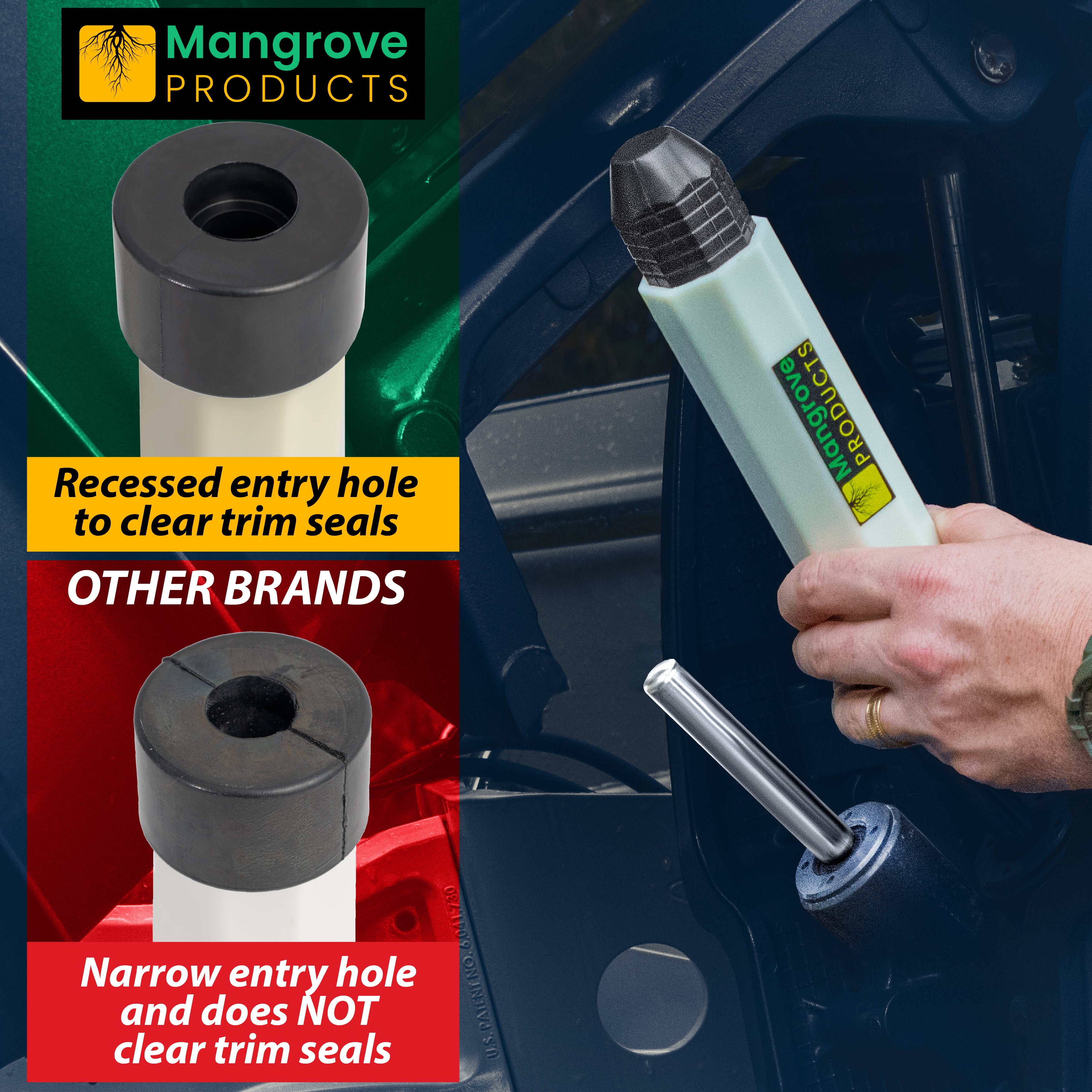 (3-RAM)-GLOW IN DARK- Boat Transom Saver, Outboard Motor Support Wedge ...