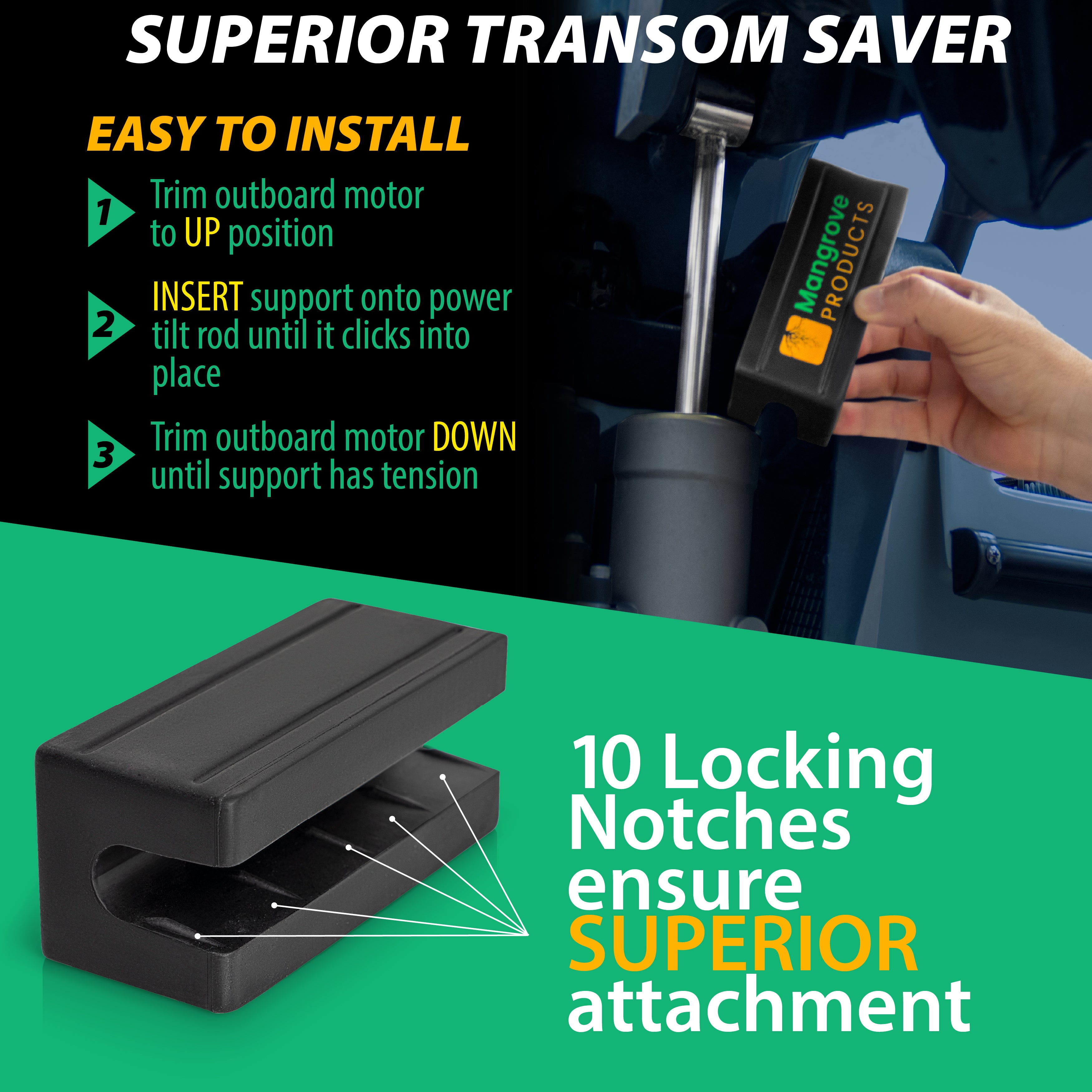 Transom Saver (Single-RAM) TS-Block (1-BLOCK)-GEN-2-Outboard Support ...